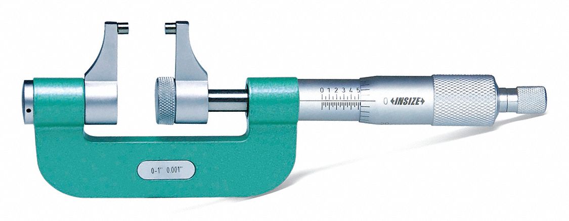 INSIZE, 0 in to 1 in, +/-0.0002 in Accuracy, Mechanical Caliper-Jaw ...