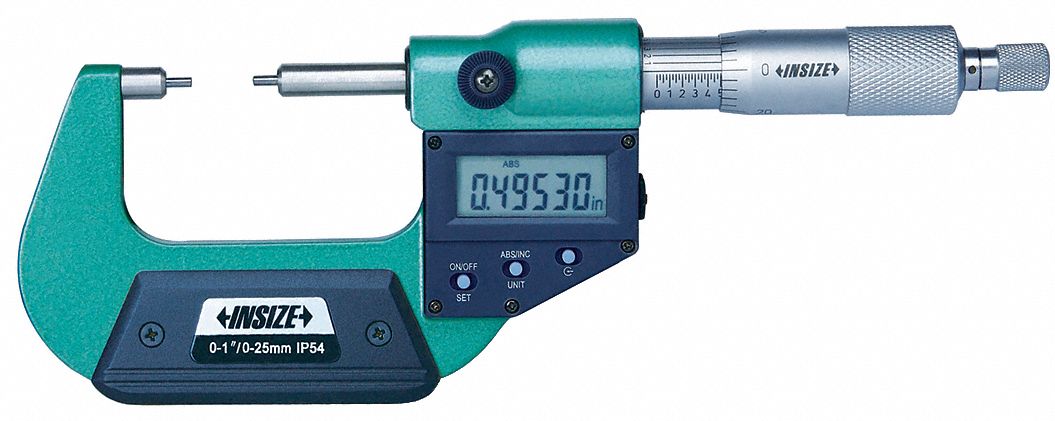 INSIZE Digital Spline Micrometer, Operation Type Digital, Range 1 in to ...