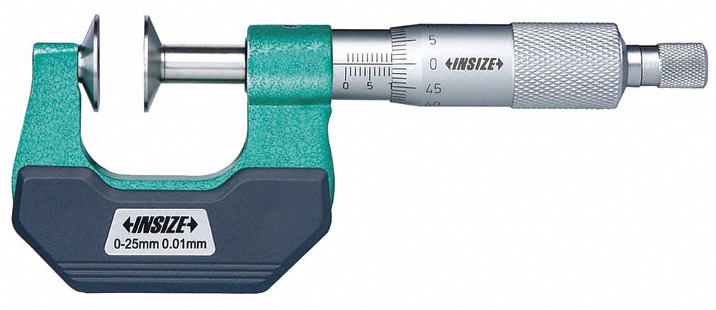 INSIZE, 1 in to 2 in, Mechanical, Non-Rotating Spindle Disc Micrometer ...