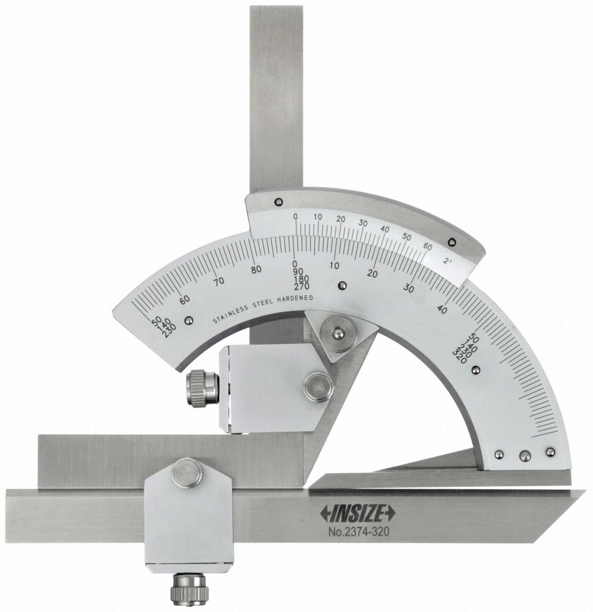 INSIZE, 5 7/8 in Blade Lg, 0°to 320°, Bevel Protractor - 462Y04|2374 ...