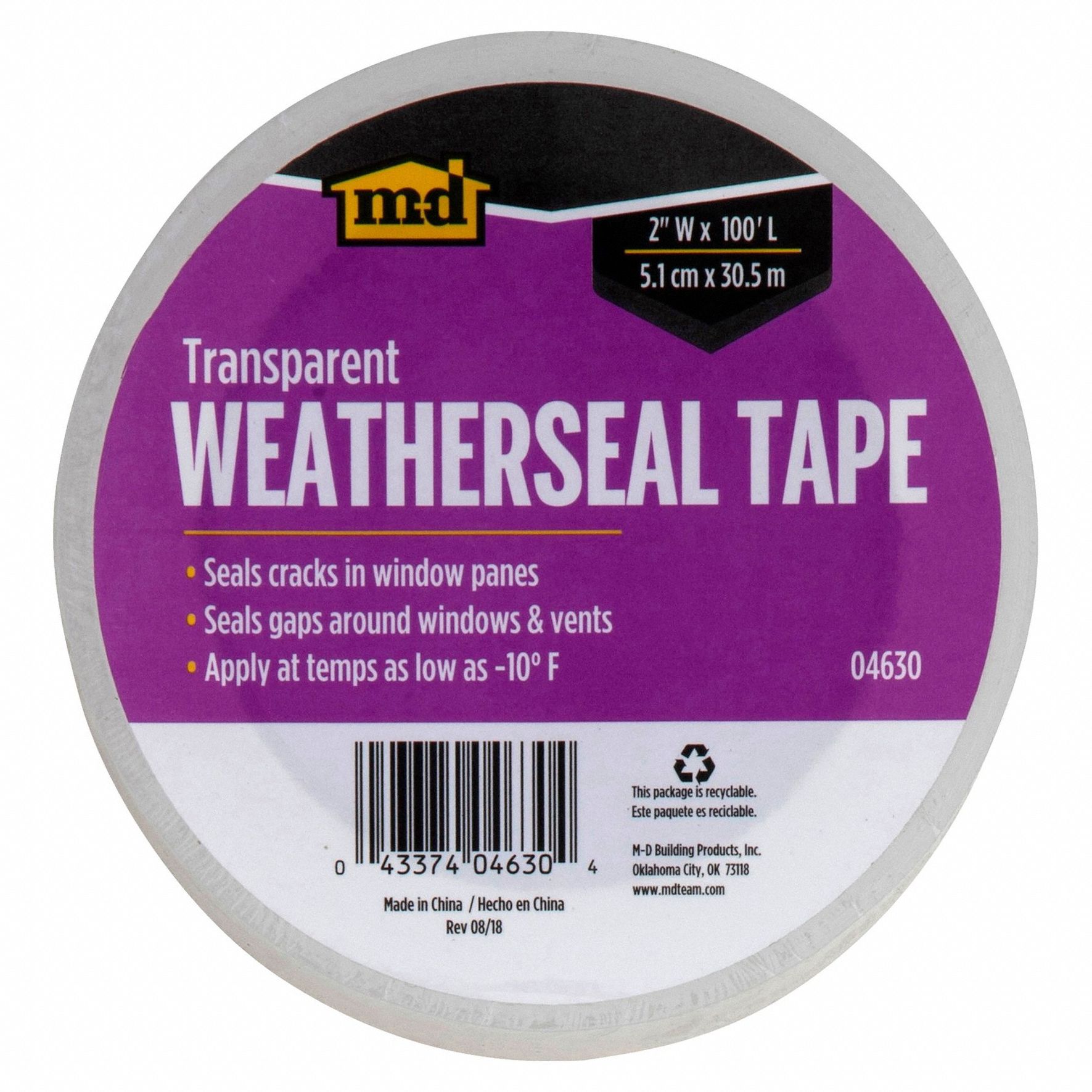 Window Insulation Tape, 100 ft L, Clear - Grainger