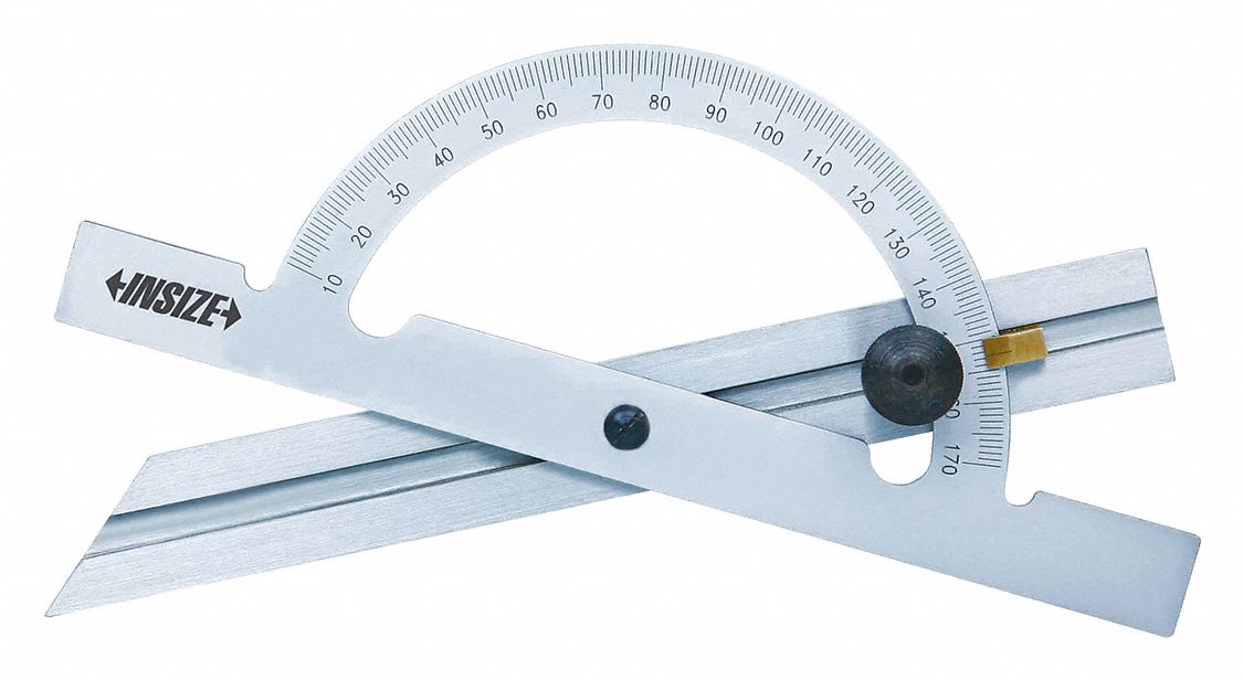 INSIZE Manual-Reading Protractor: 10° to 170° Range, 1° Graduations ...