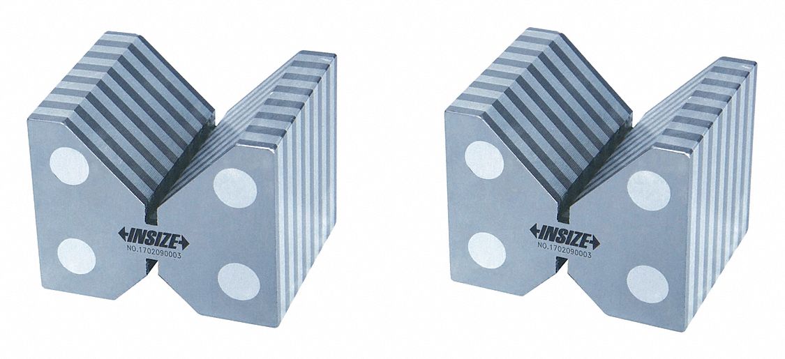 INSIZE, Grade ASME 0, 2 Pieces, Magnetic Induction V-Block Set - 463C52 ...