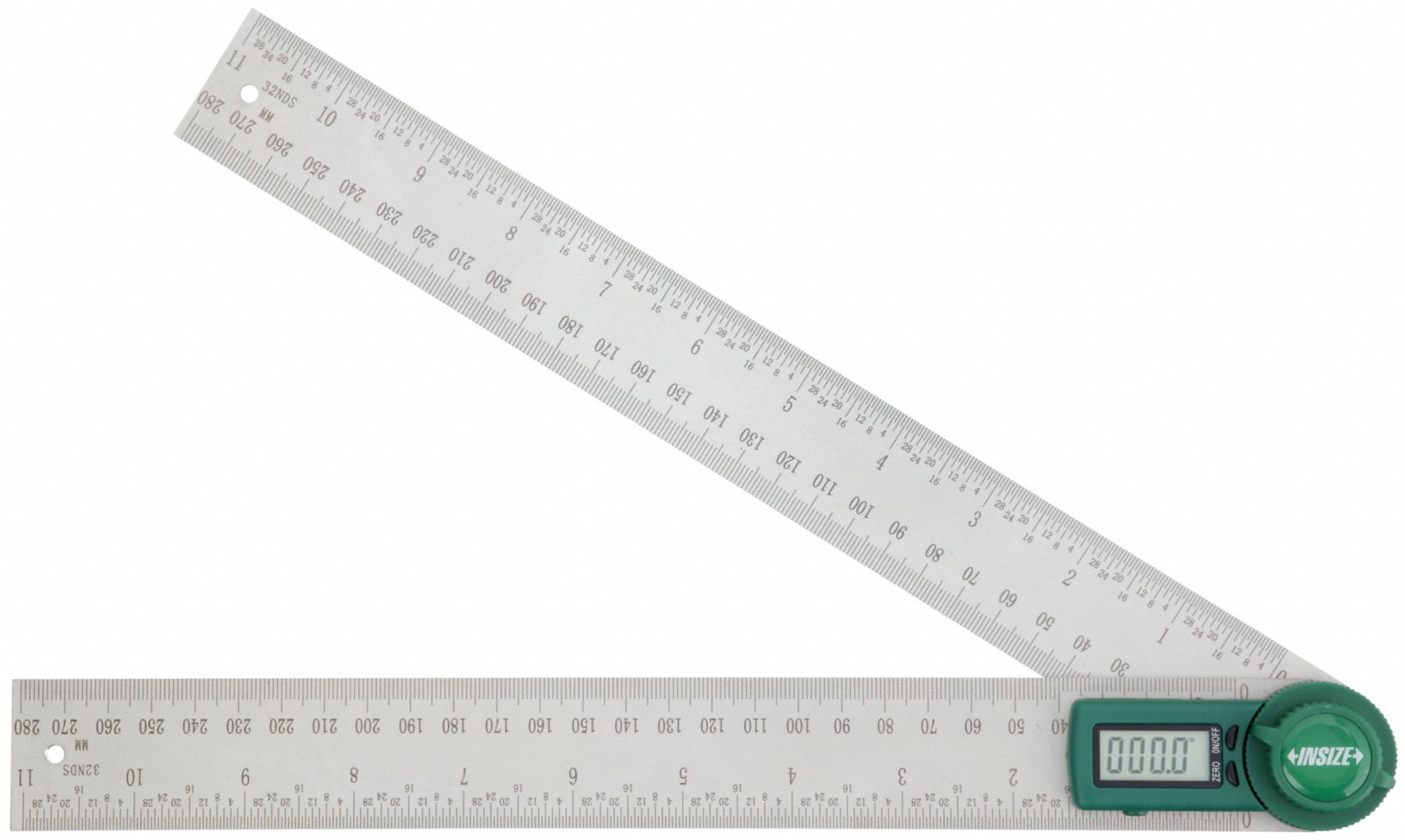 INSIZE, 12 in Blade Lg, -360°to 360°, Digital Angle Finder - 463C69 ...