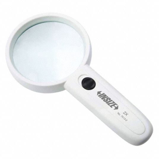 INSIZE, 2X, 75 mm Lens Dia, Illuminated Magnifier - 463C83|7513-2 ...