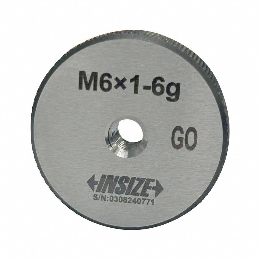 INSIZE, Go (Plus), M6 x 1.00 Thread Size, Threaded Ring Gauge - 463M93|4120-6 - Grainger