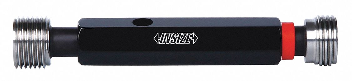 INSIZE, Go/No-Go (Plus/Minus) Gauge, 1/4"-19 Thread Size, Threaded Plug Gauge - 463R51|4645-1B19 ...
