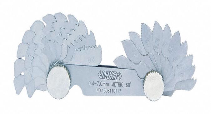 INSIZE, Metric, 4 to 62 TPI, Thread Pitch Gauge Set - 463T20|4820-328 ...