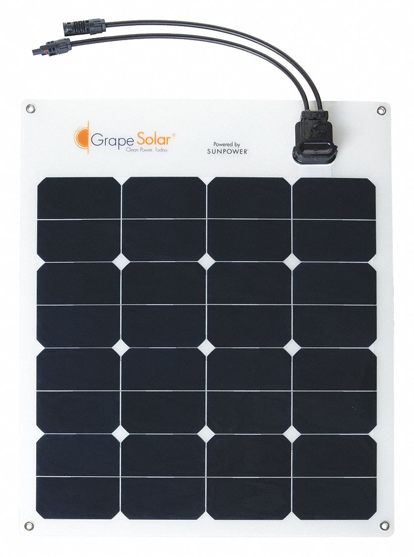 GRAPE SOLAR, 50 W Max Power Point, 32 Cells, Solar Panel - 464R13|GS ...