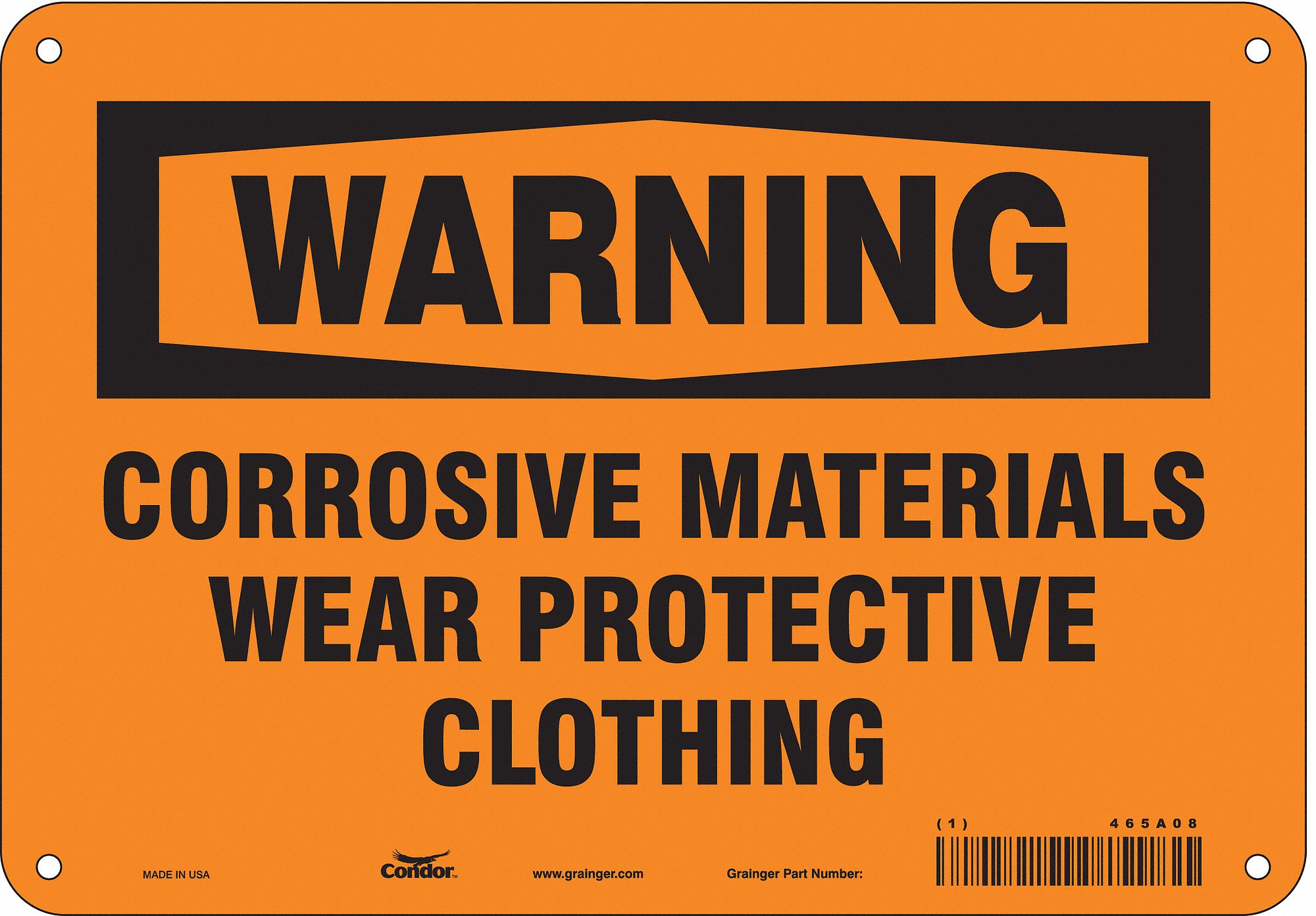 Polyethylene, Mounting Holes Sign Mounting, Safety Sign - 465A08|465A08 ...