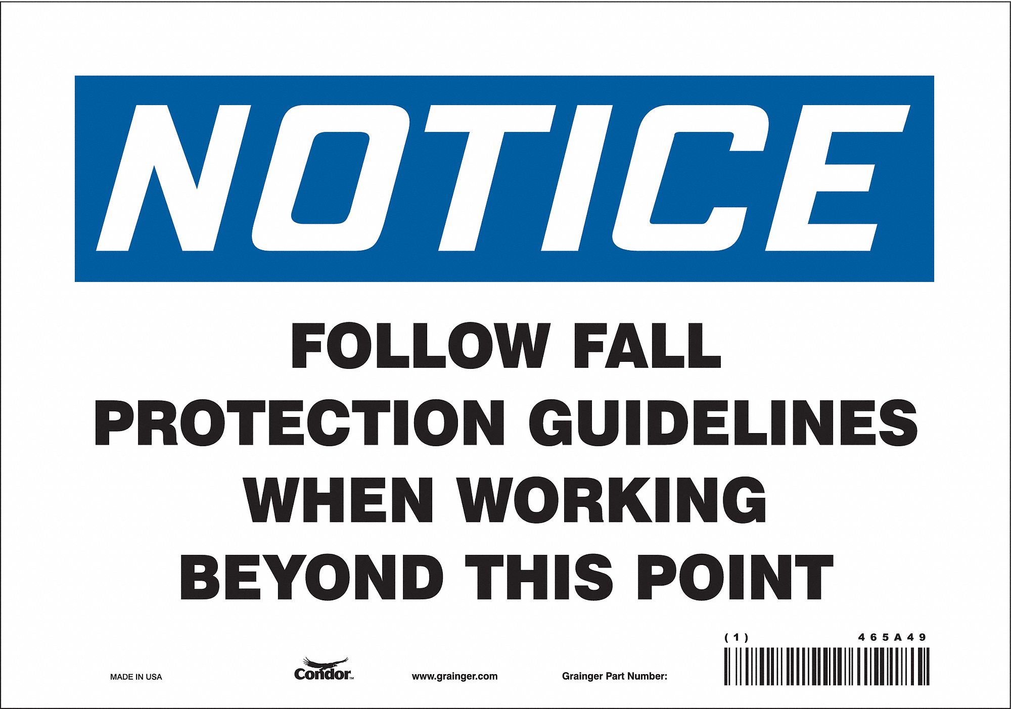 Vinyl, Adhesive Sign Mounting, Safety Sign - 465A49|465A49 - Grainger