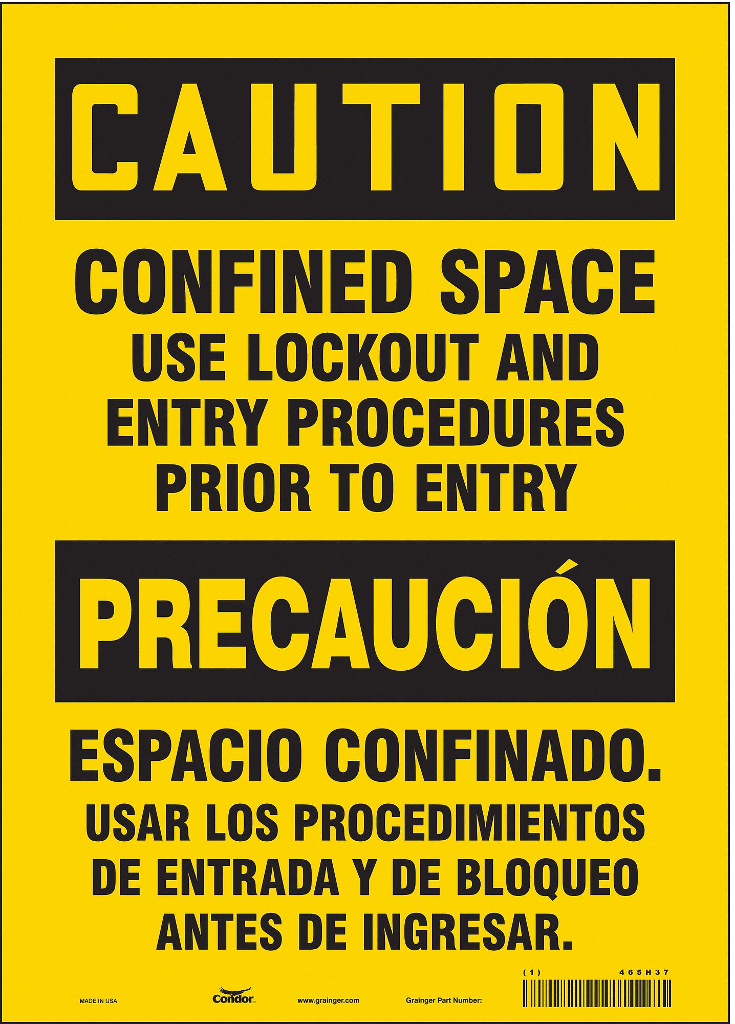Vinyl, Adhesive Sign Mounting, Safety Sign - 465H37|465H37 - Grainger