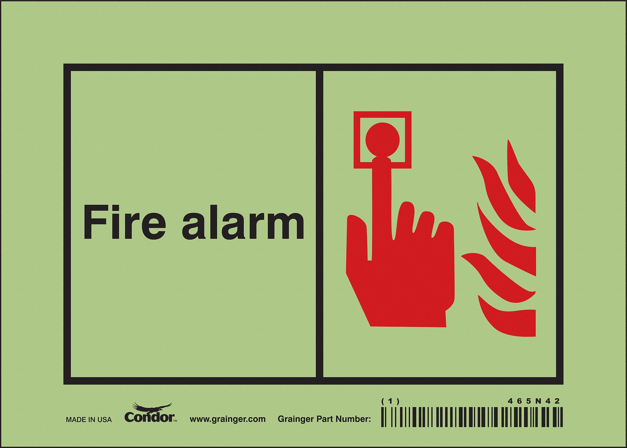 Glow Vinyl, Adhesive Sign Mounting, Safety Sign - 465N42|465N42 - Grainger