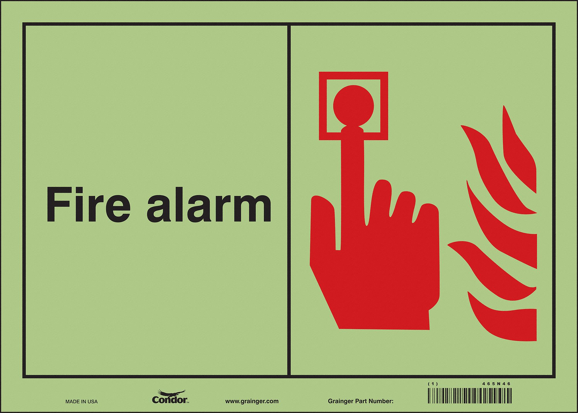 Glow Vinyl, Adhesive Sign Mounting, Safety Sign - 465N46|465N46 - Grainger