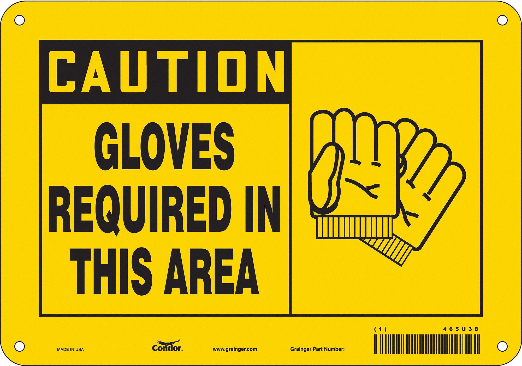 Aluminum, Mounting Holes Sign Mounting, Safety Sign - 465U38|465U38 ...