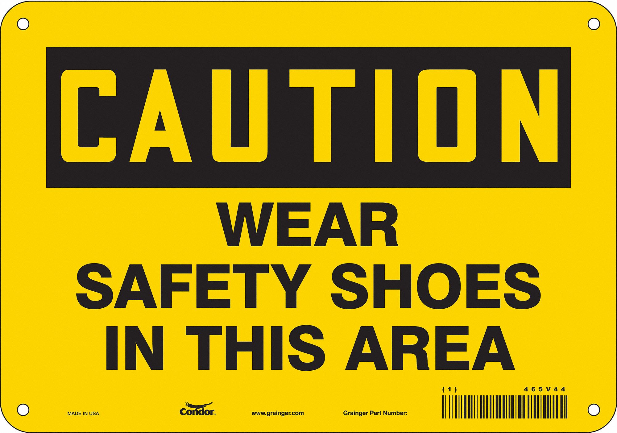Aluminum, Mounting Holes Sign Mounting, Safety Sign - 465V44|465V44 ...