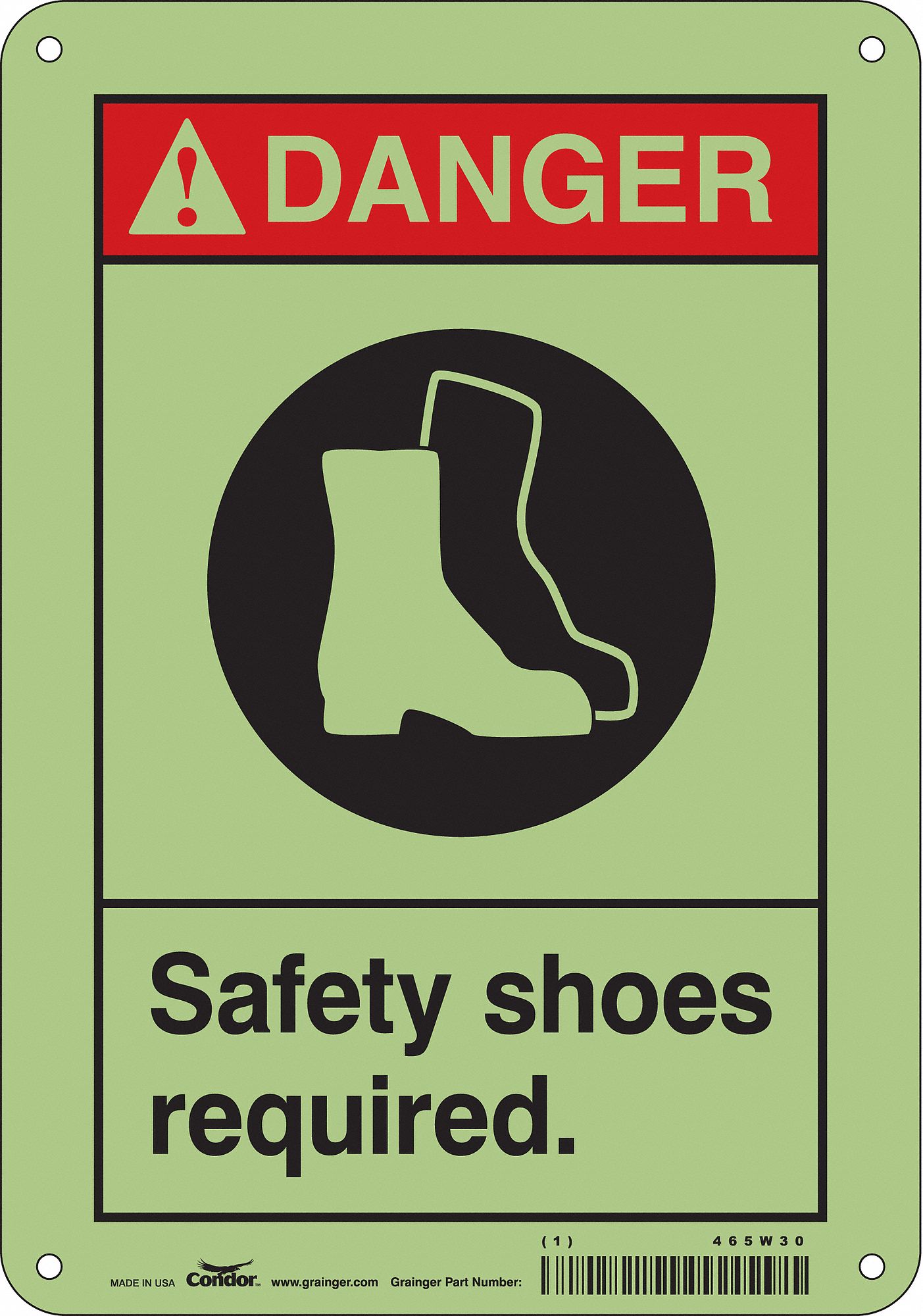 Polyethylene, Mounting Holes Sign Mounting, Safety Sign - 465W30|465W30 ...