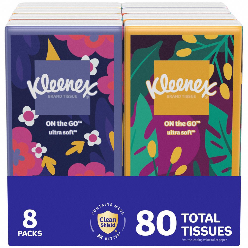 KIMBERLY-CLARK PROFESSIONAL, Soft Pack, On-The-Go, Facial Tissues ...