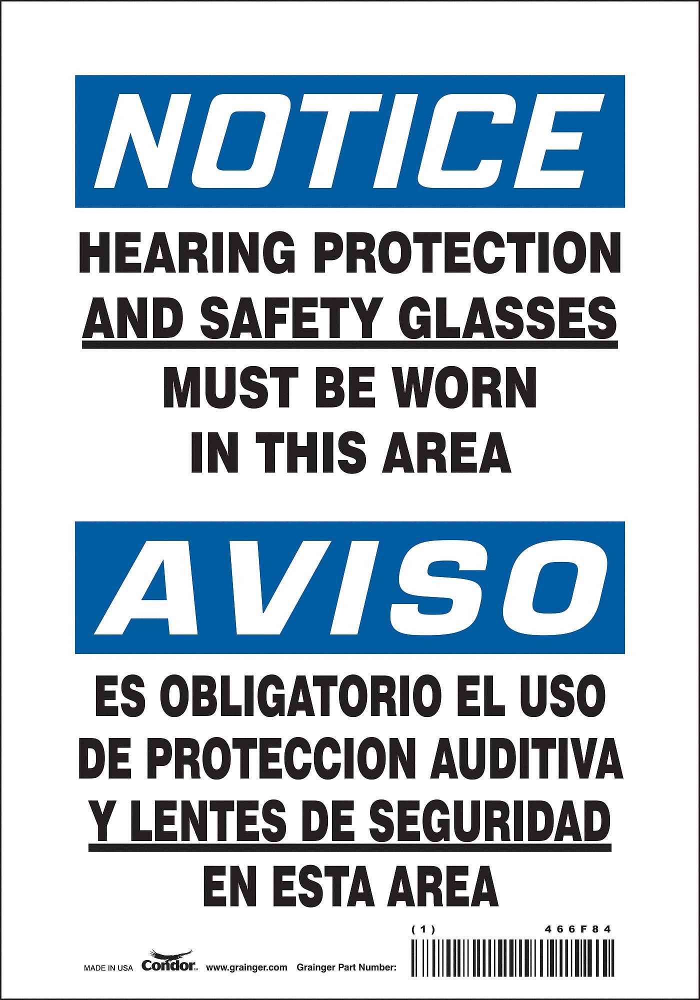 Vinyl, Adhesive Sign Mounting, Safety Sign - 466F84|466F84 - Grainger