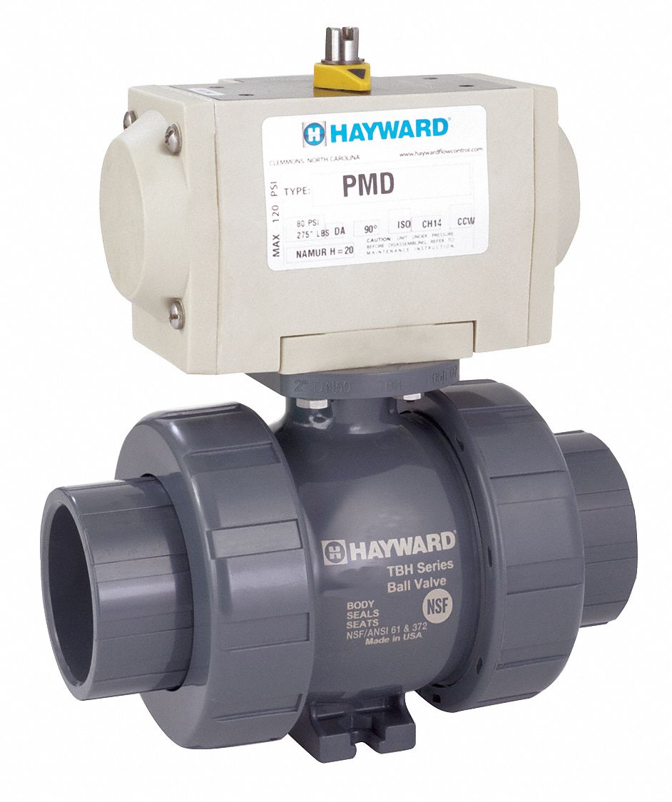 HAYWARD FLOW CONTROL, CPVC, Pneumatic Actuated Ball Valve - 466J26 ...