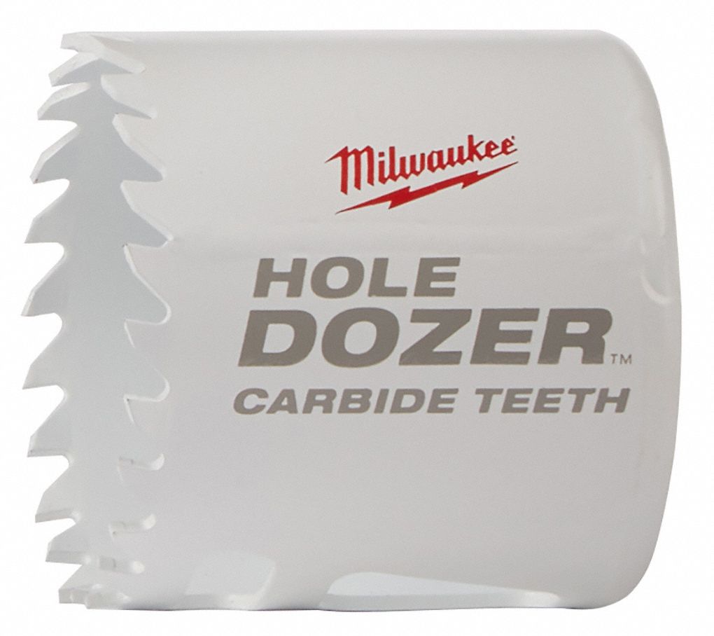 MILWAUKEE Hole Saw: 2 in Saw Dia., 4 Teeth per Inch, 1 5/8 in Max. Cutting Dp, 5/8"-18 Thread ...