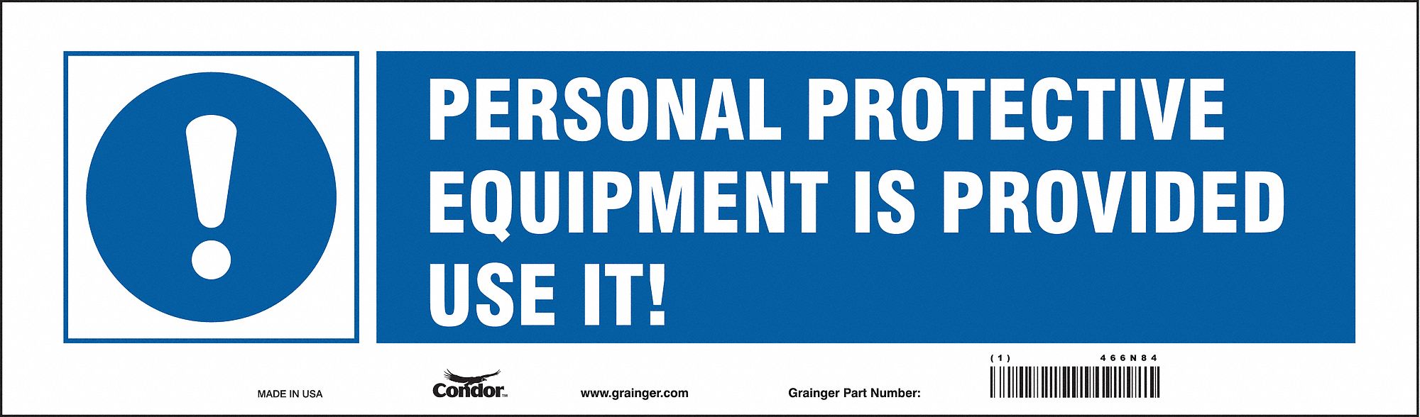 Vinyl, Adhesive Sign Mounting, Safety Sign - 466N84|466N84 - Grainger