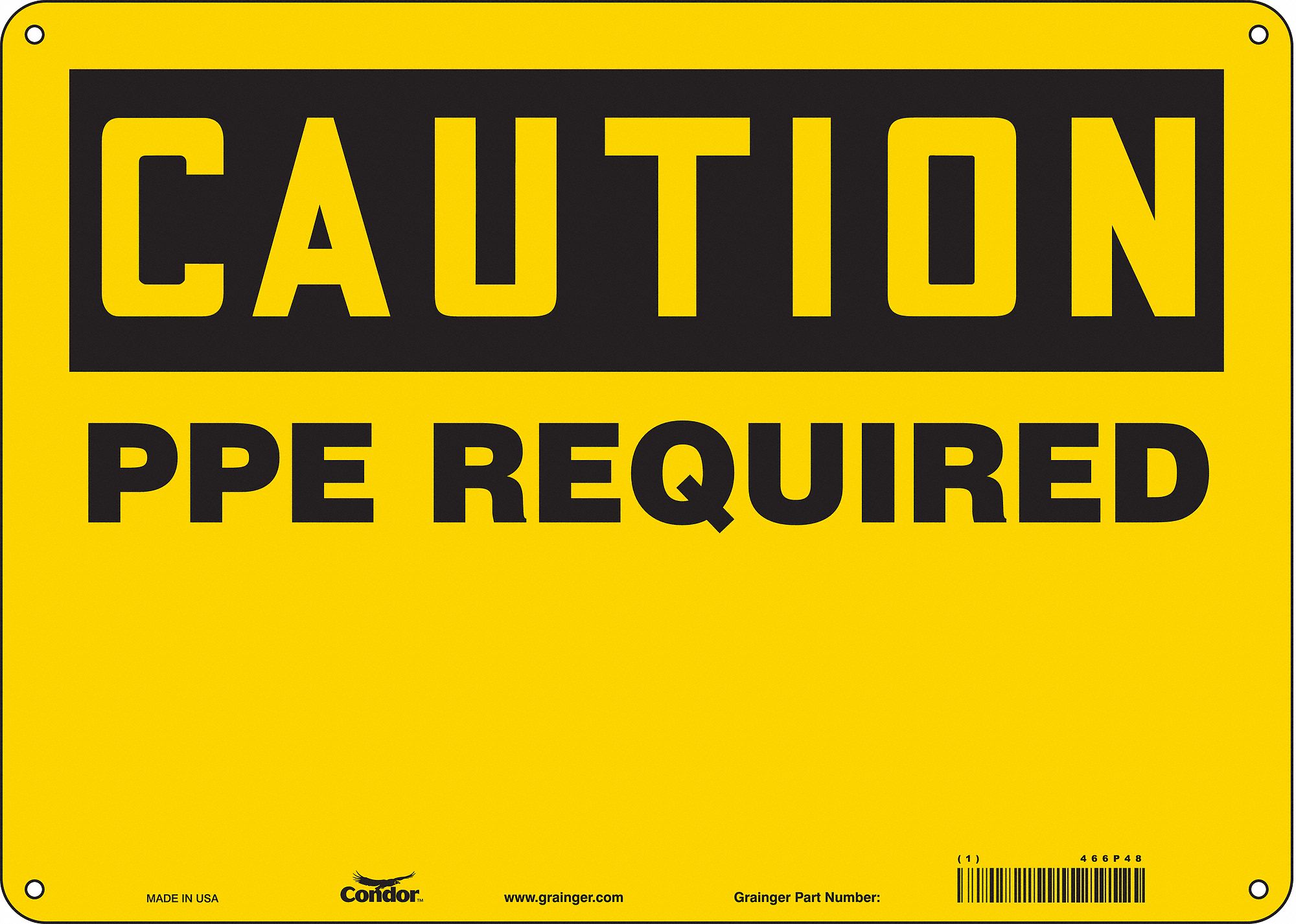 Aluminum, Mounting Holes Sign Mounting, Safety Sign - 466P48|466P48 ...