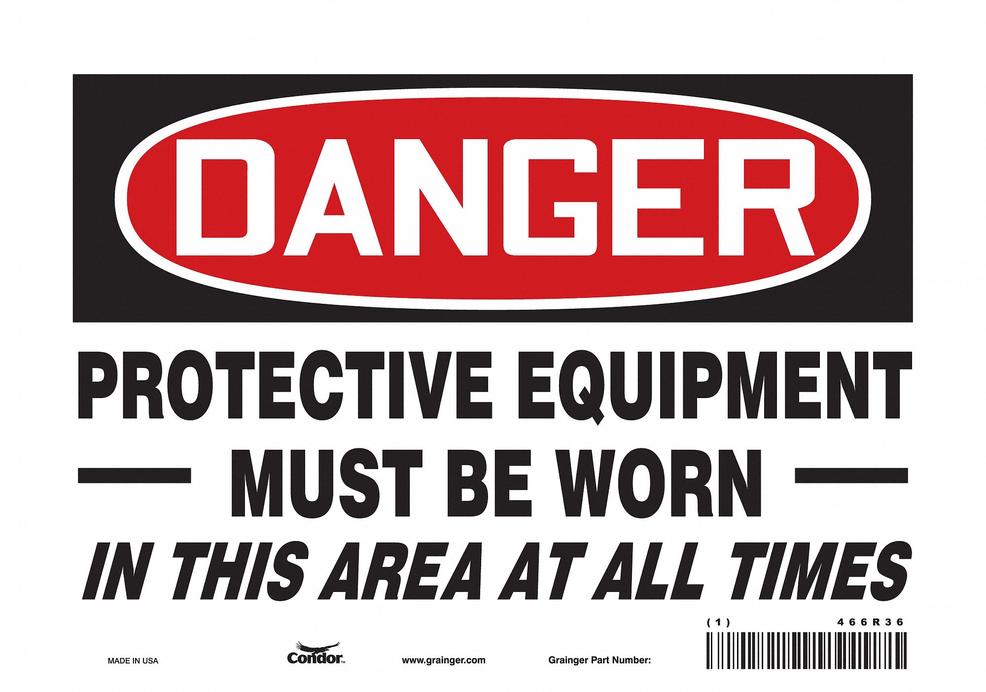 Vinyl, Adhesive Sign Mounting, Safety Sign - 466R36|466R36 - Grainger