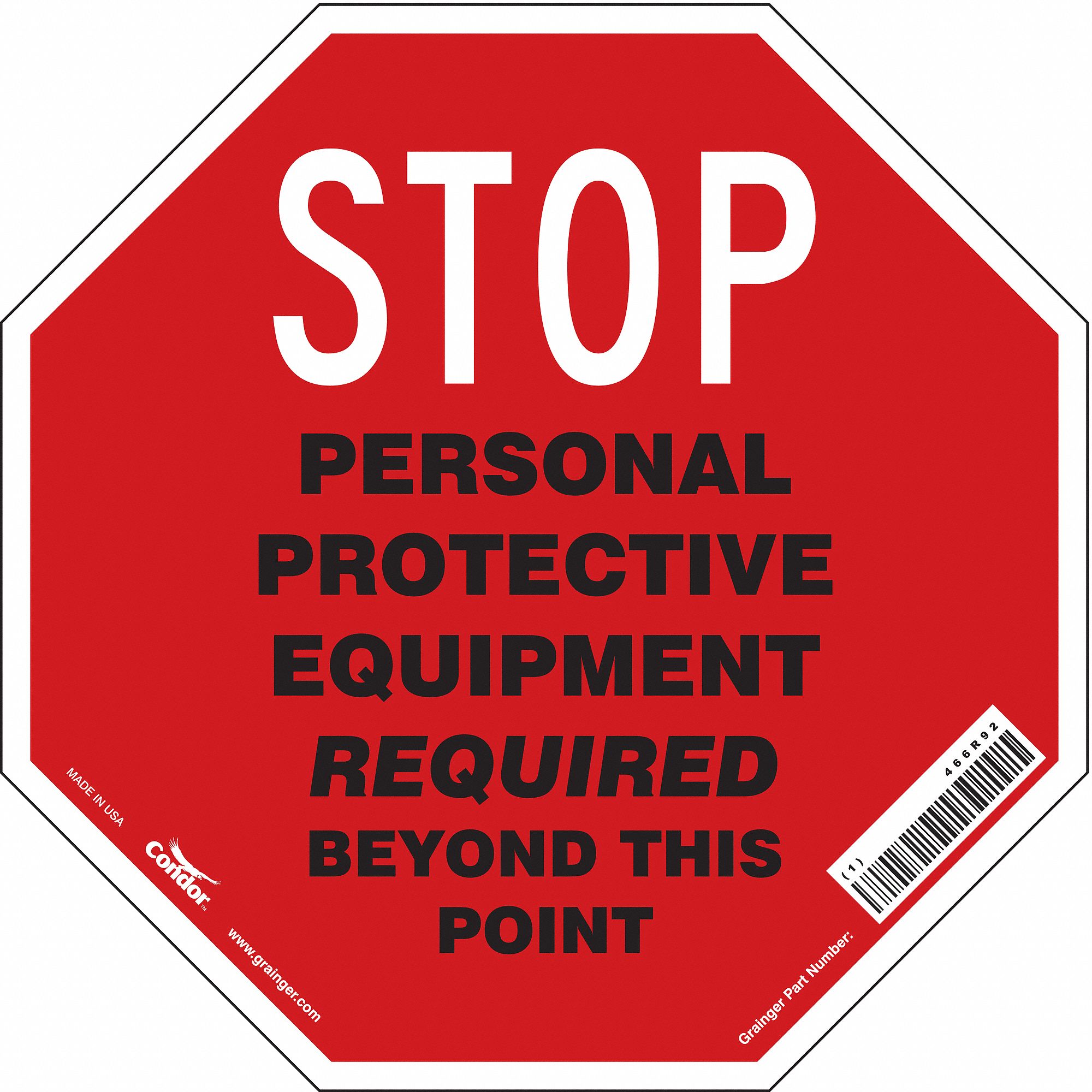 Vinyl, Adhesive Sign Mounting, Safety Sign - 466R92|466R92 - Grainger