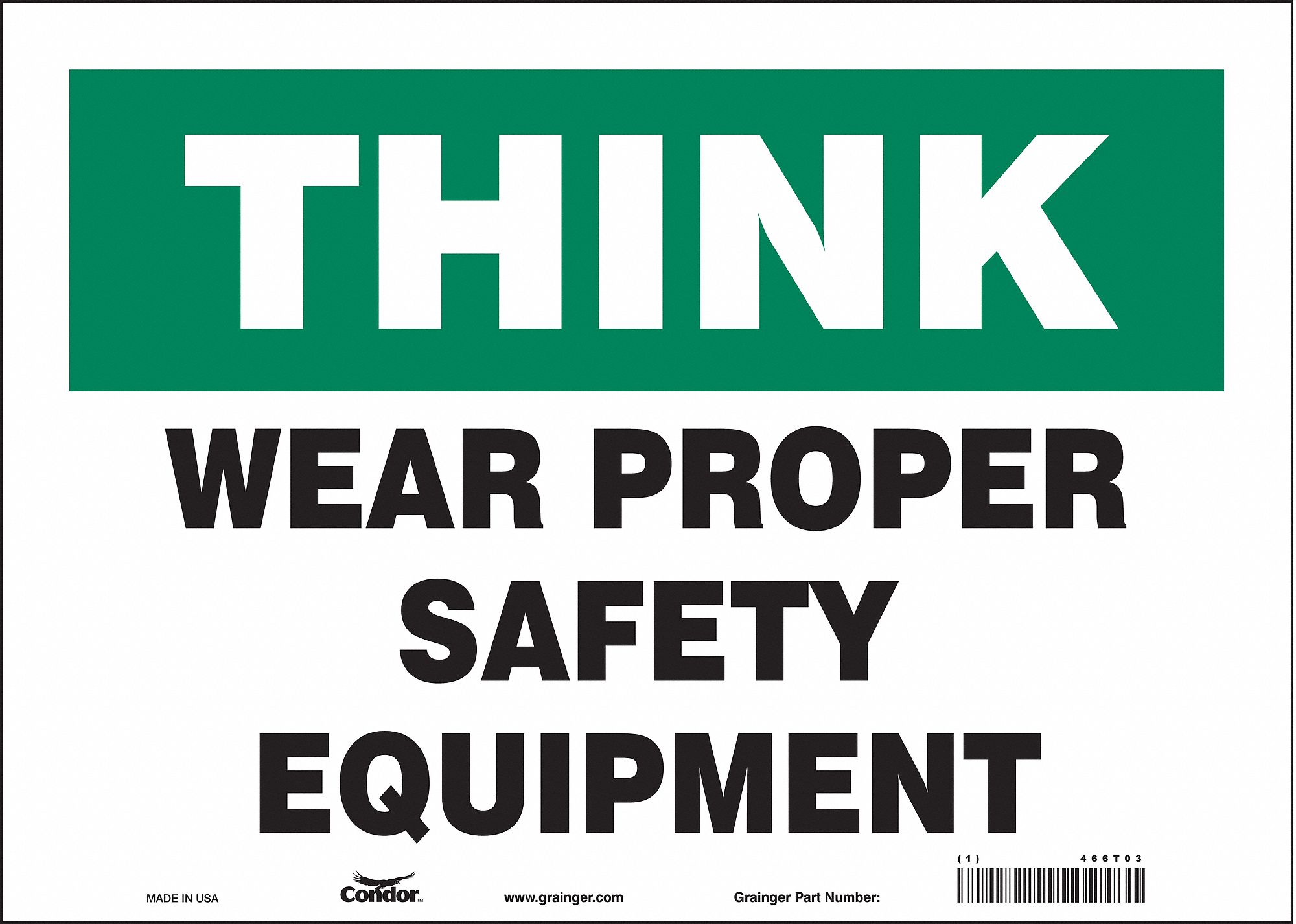 Vinyl, Adhesive Sign Mounting, Safety Sign - 466T03|466T03 - Grainger