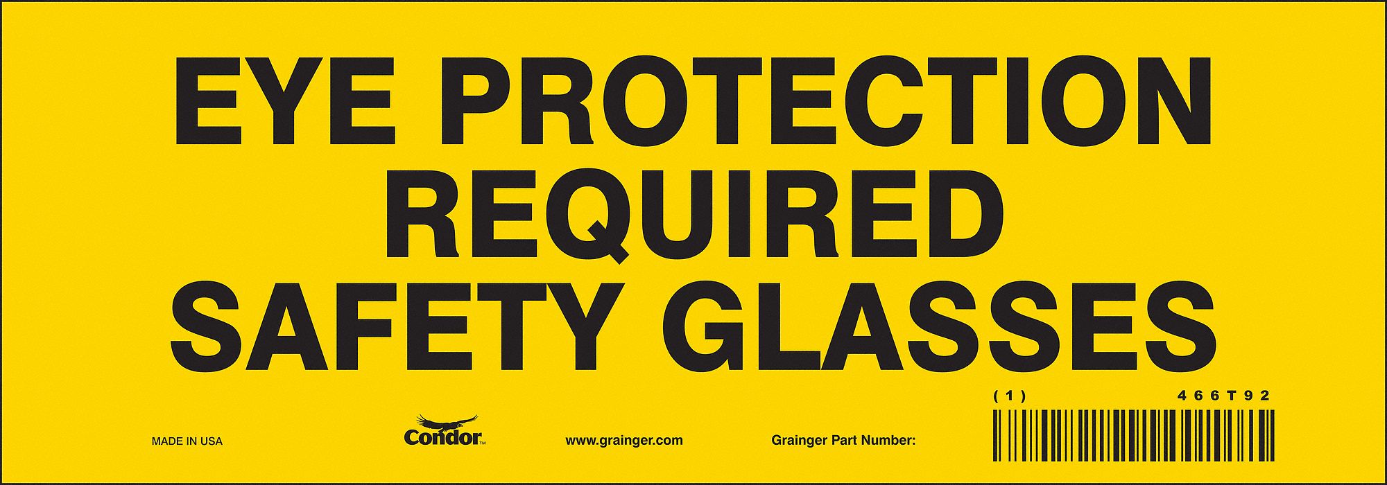 Vinyl, Adhesive Sign Mounting, Safety Sign - 466T92|466T92 - Grainger