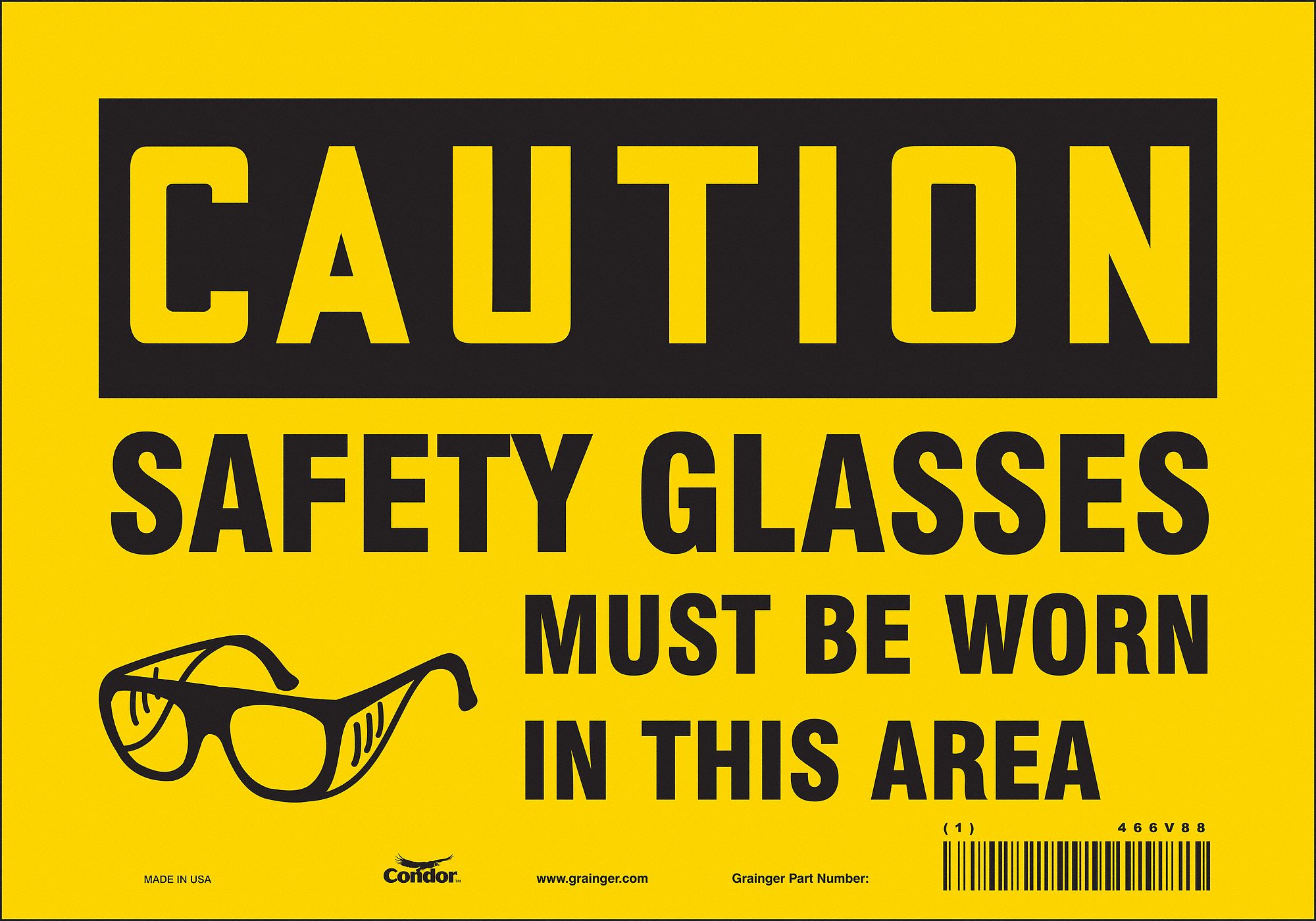 Vinyl, Adhesive Sign Mounting, Safety Sign - 466V88|466V88 - Grainger