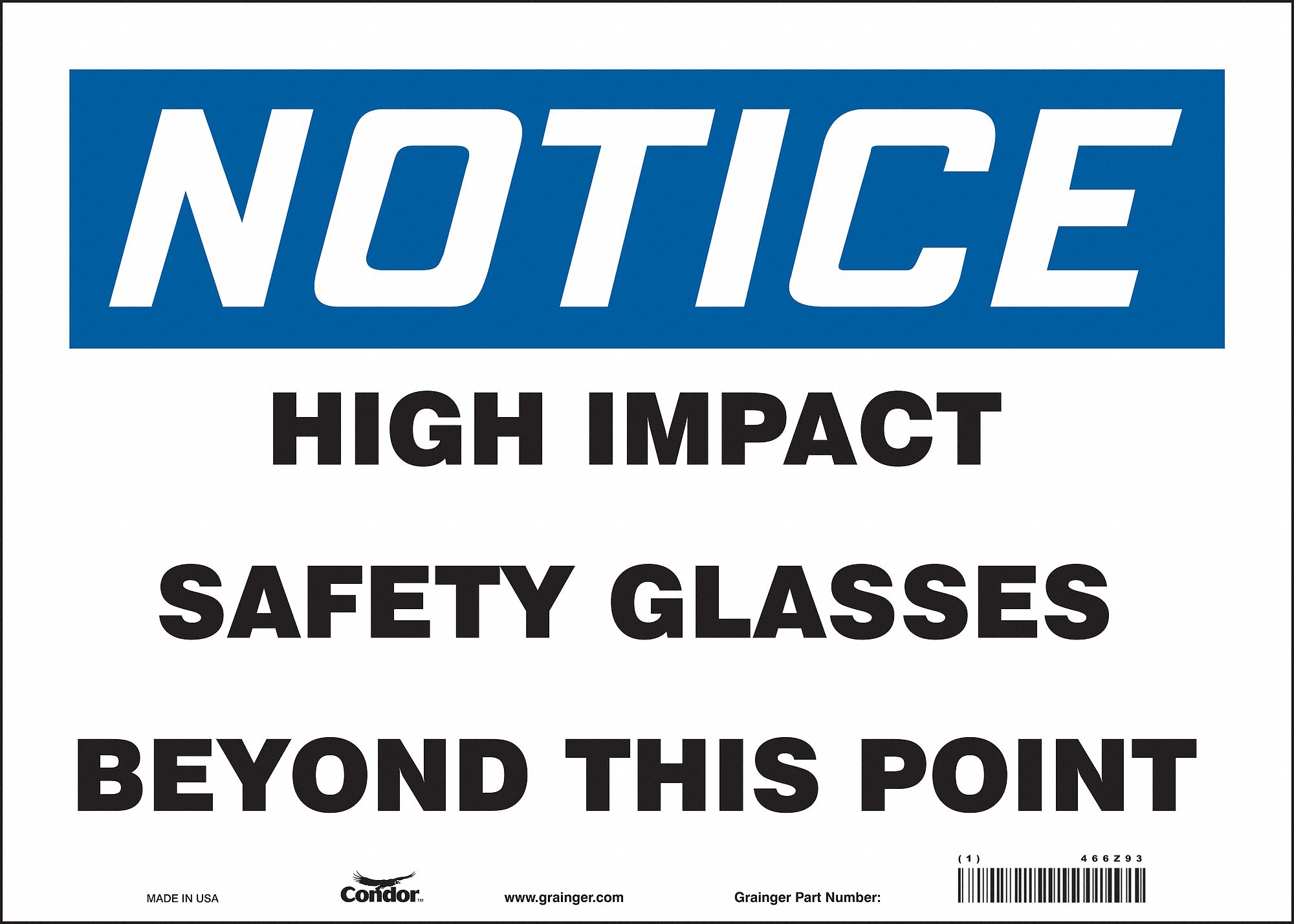 Vinyl, Adhesive Sign Mounting, Safety Sign - 466Z93|466Z93 - Grainger