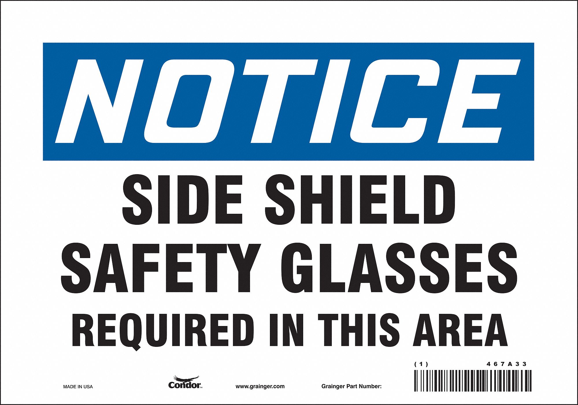Vinyl, Adhesive Sign Mounting, Safety Sign - 467A33|467A33 - Grainger