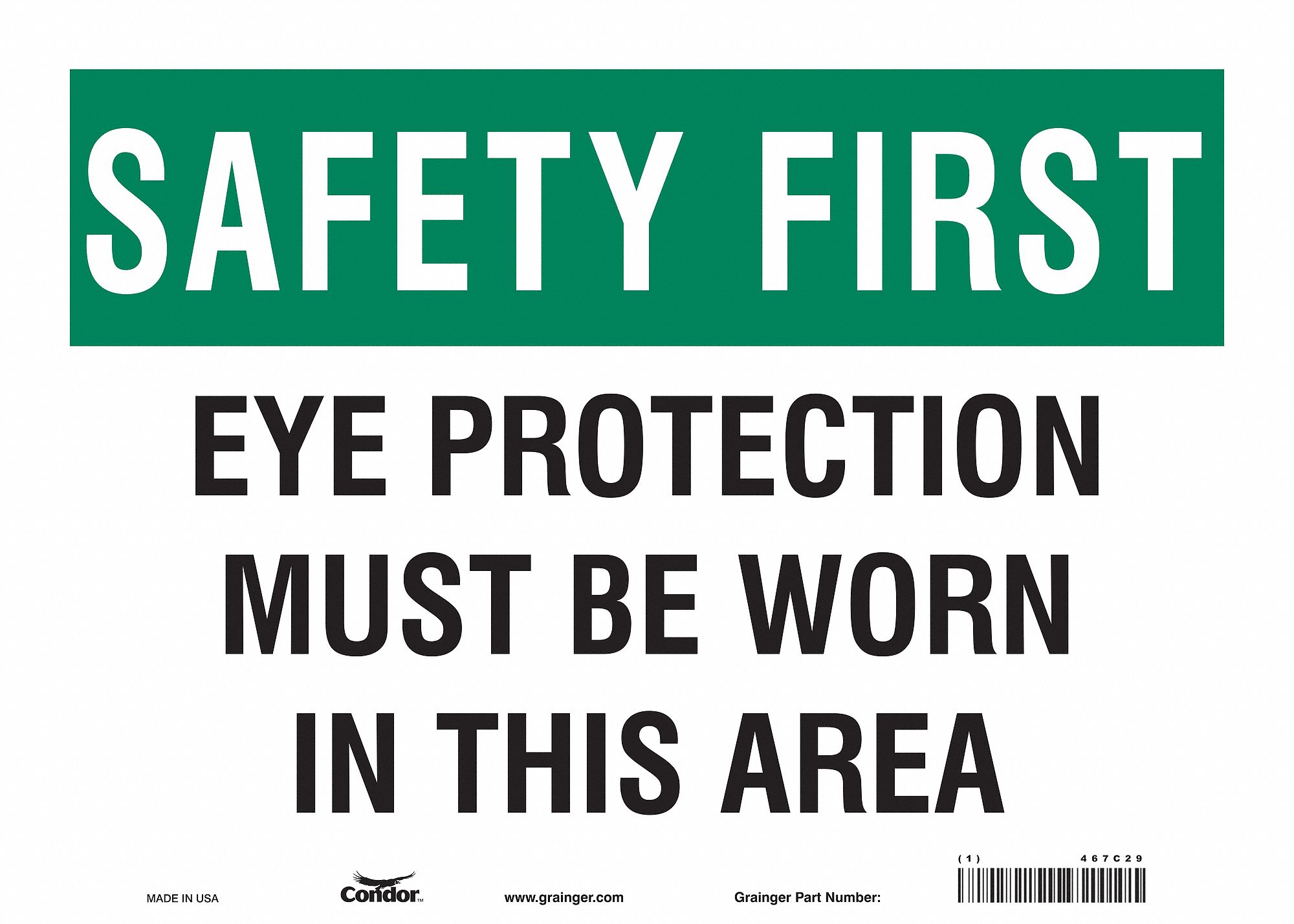 Vinyl, Adhesive Sign Mounting, Safety Sign - 467C29|467C29 - Grainger