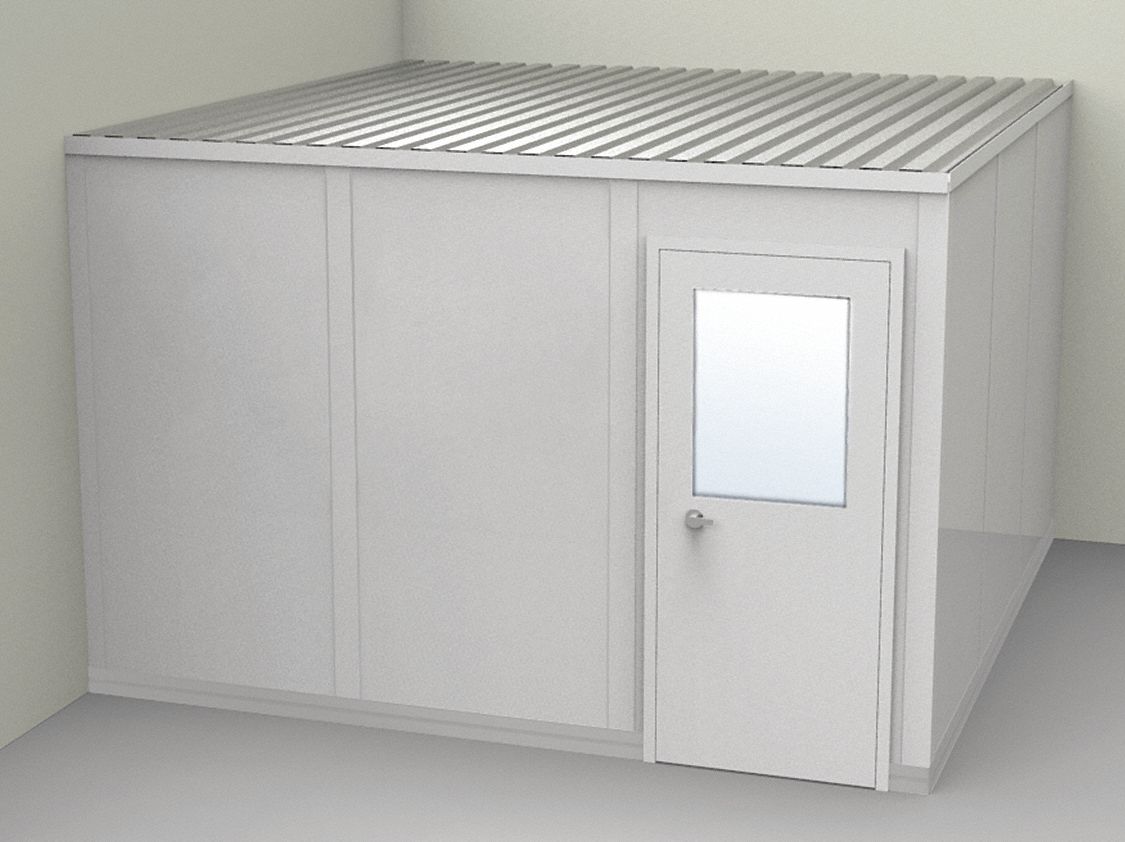 PORTA-FAB, 12 ft x 12 ft x 8 ft, 2 Walls, Modular In-Plant Office ...