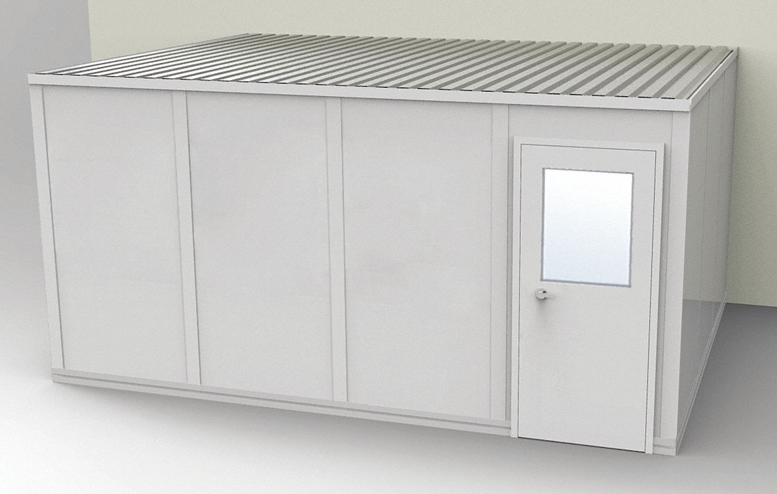 PORTA-FAB, 16 ft x 12 ft x 8 ft, 3 Walls, Modular In-Plant Office ...