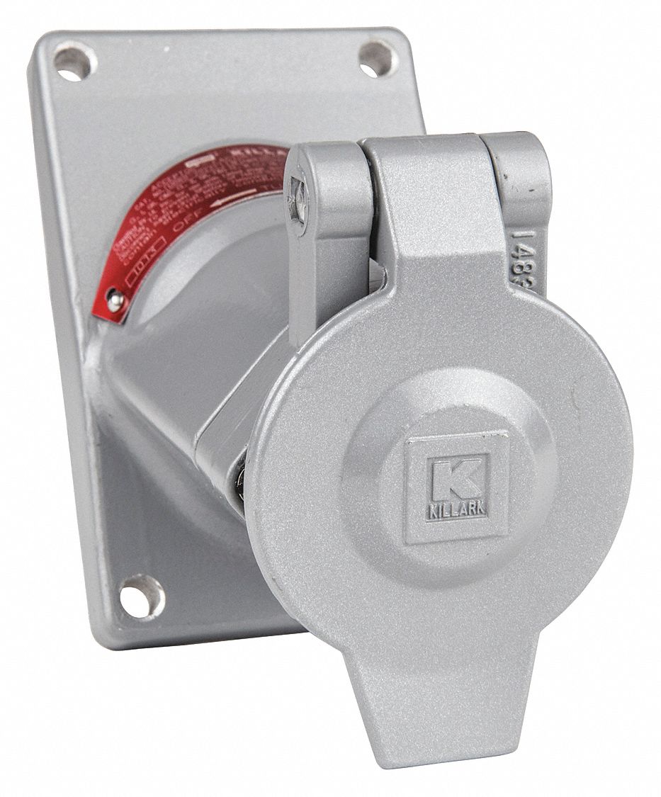 KILLARK Hubbell Killark UGR0-20231QW Killark Receptacle: 20 A Amps, 2 ...