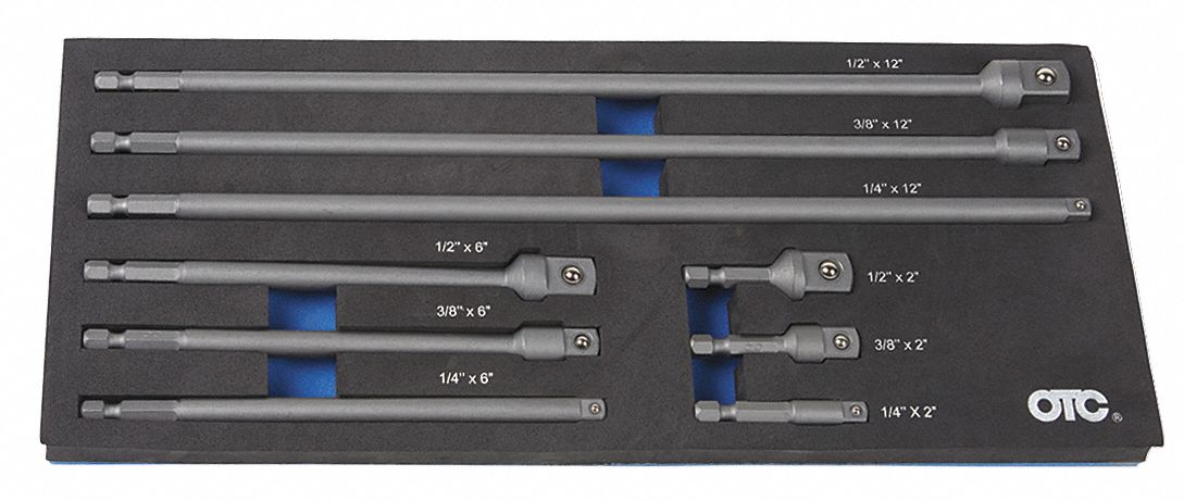 OTC Impact Socket Extension Set, Zinc Phosphate, Overall Length 2 in, 6 ...