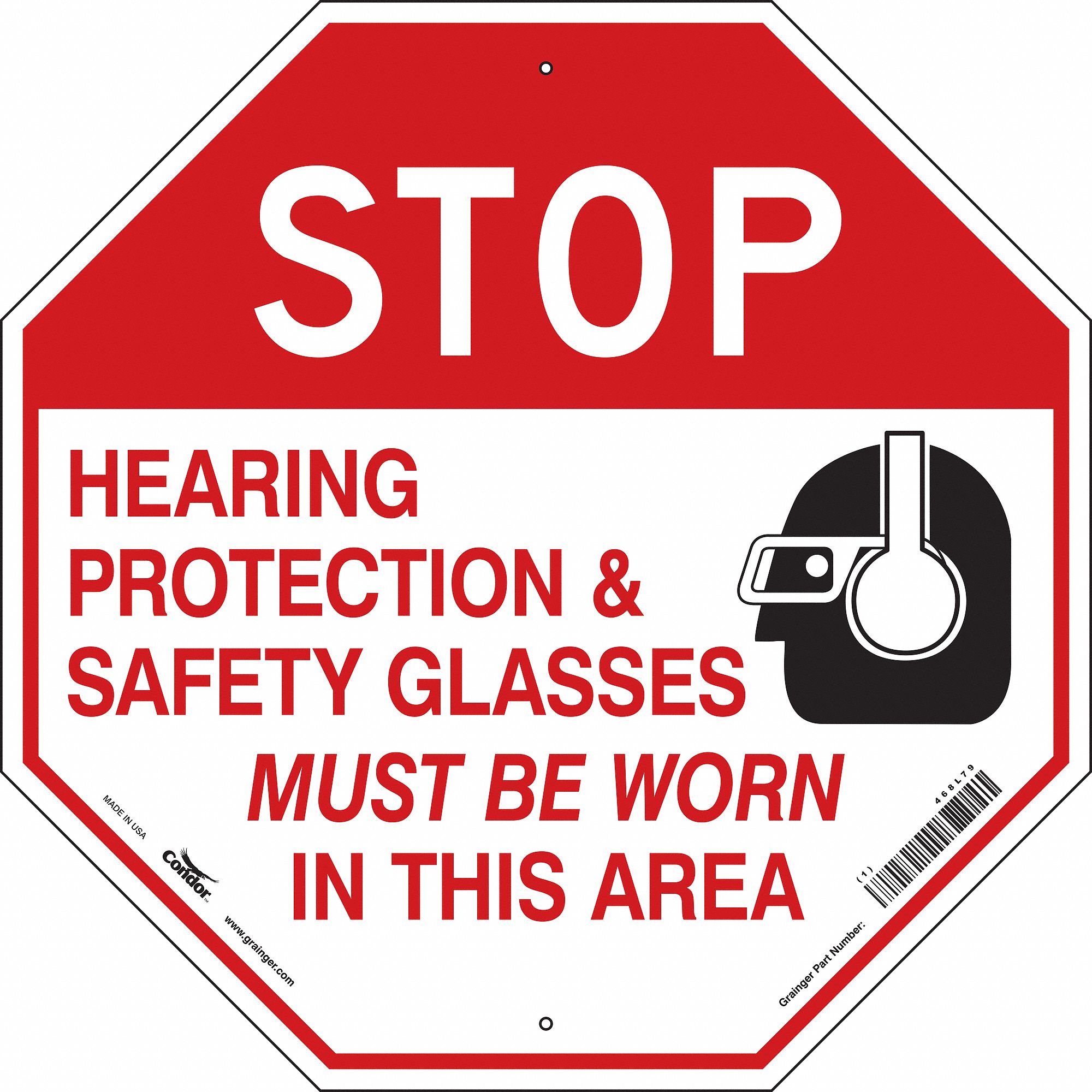 Aluminum, Mounting Holes Sign Mounting, Safety Sign - 468L79|468L79 ...