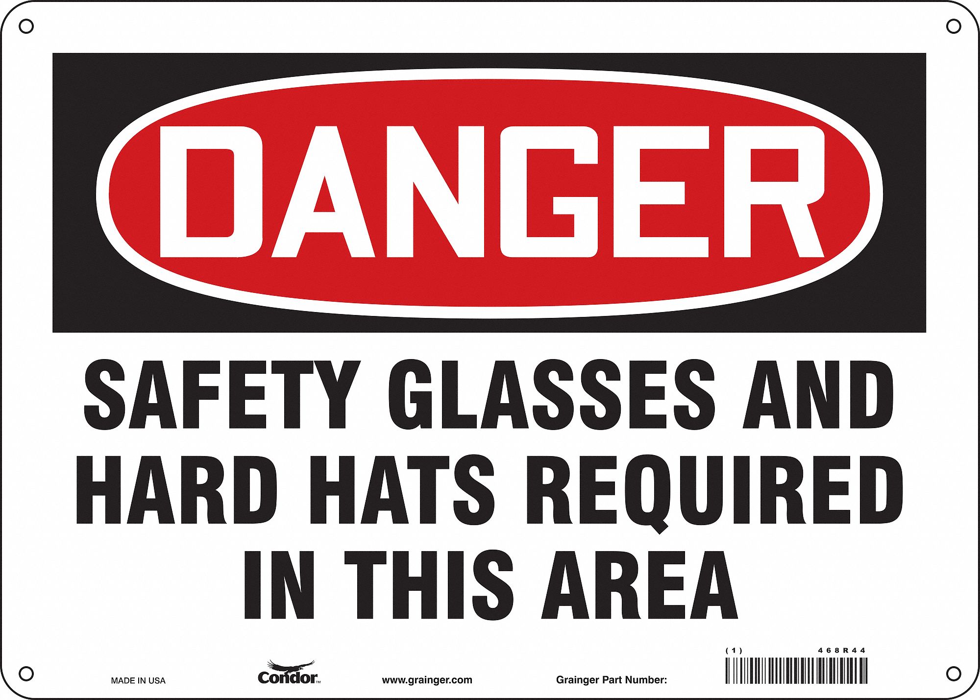 Polyethylene, Mounting Holes Sign Mounting, Safety Sign - 468R44|468R44 ...