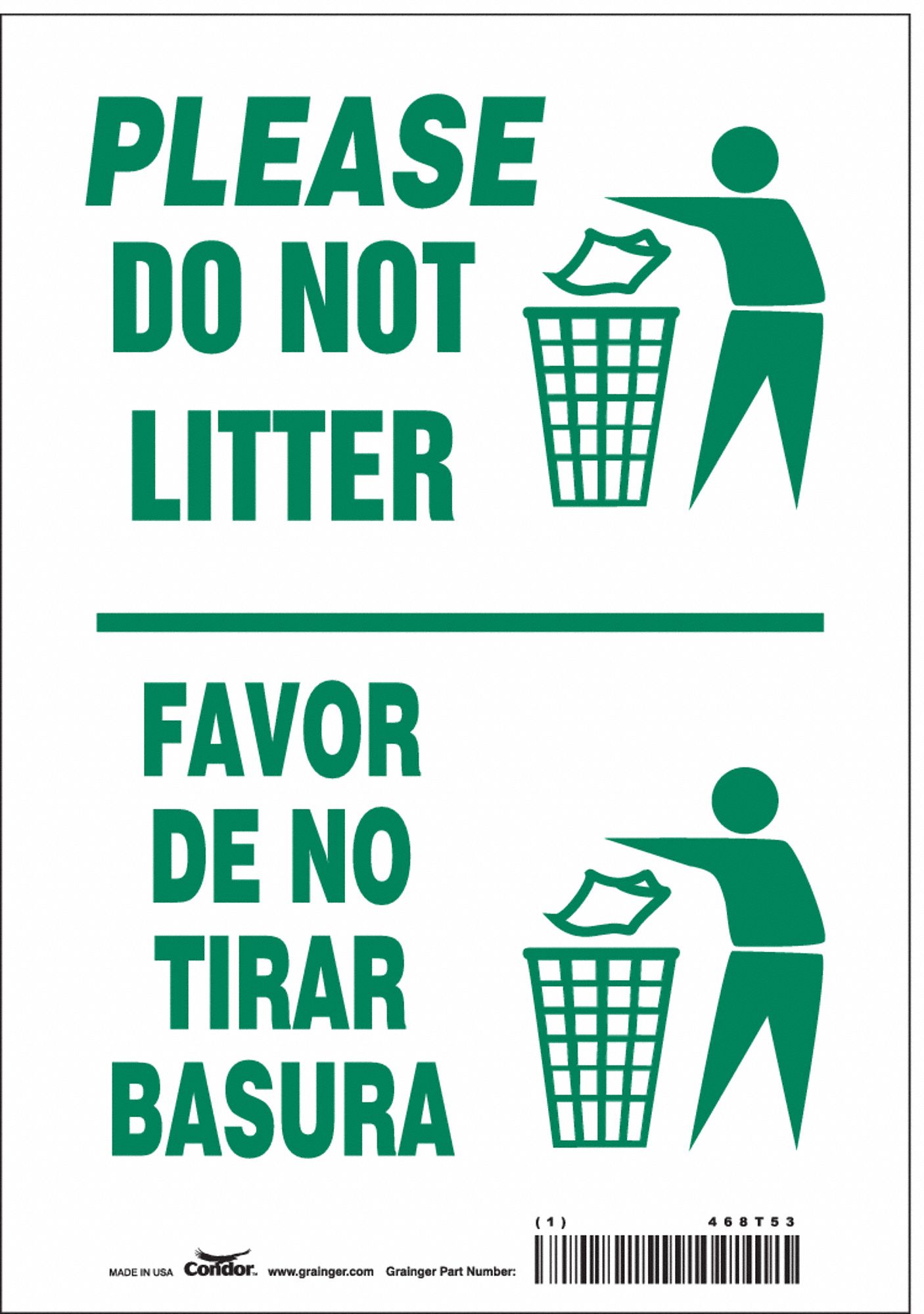 Vinyl, Adhesive Sign Mounting, Safety Sign - 468T53|468T53 - Grainger