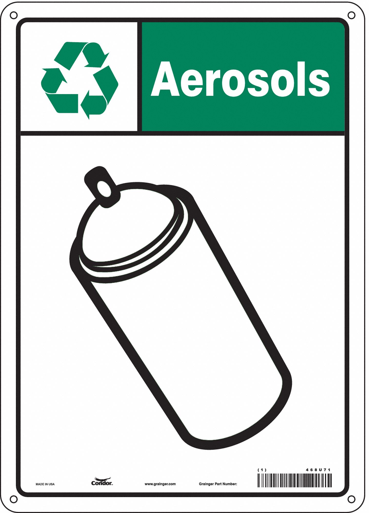 Polyethylene, Mounting Holes Sign Mounting, Safety Sign - 468U71|468U71 ...