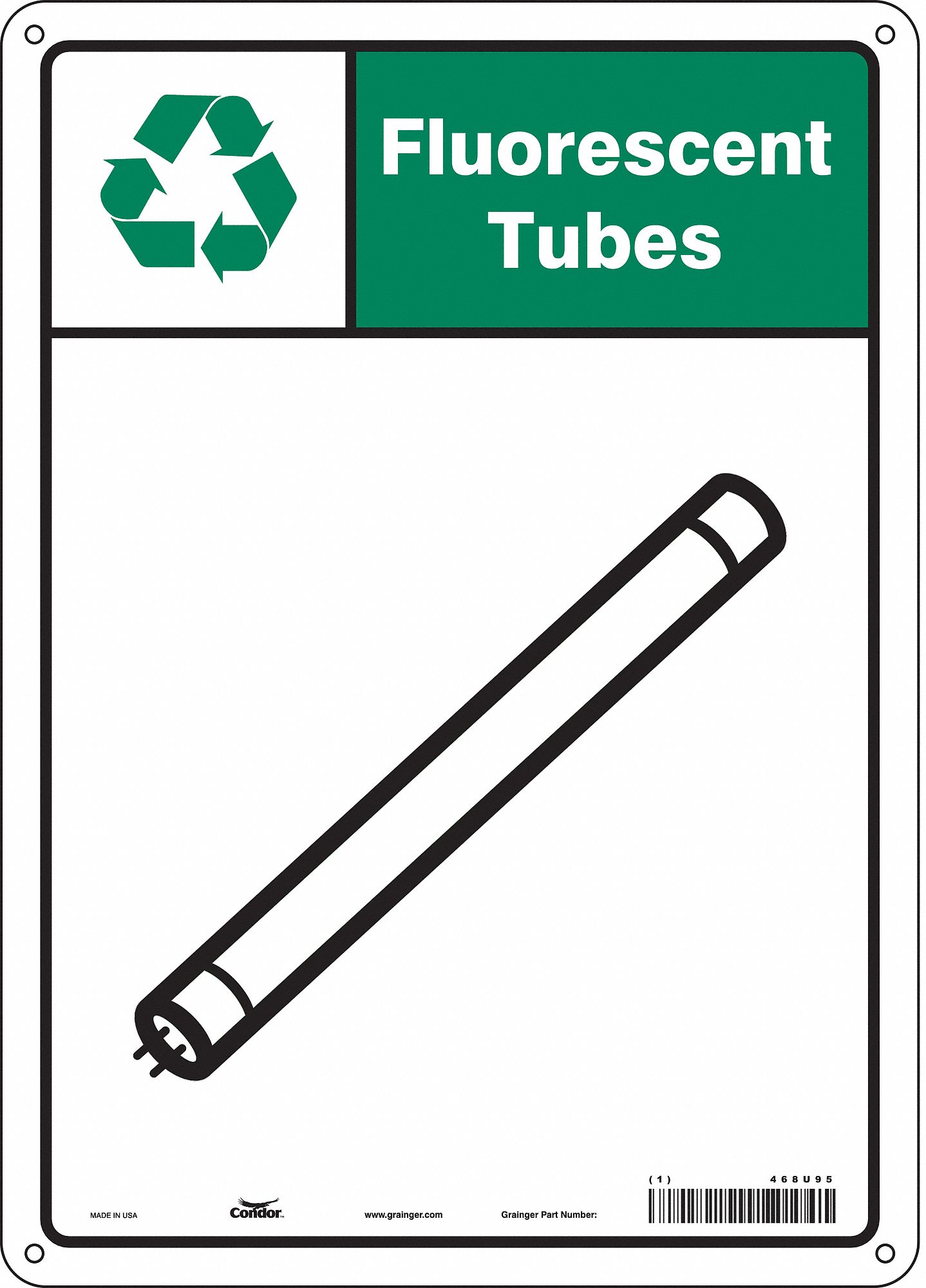 Polyethylene, Mounting Holes Sign Mounting, Safety Sign - 468U95|468U95 ...