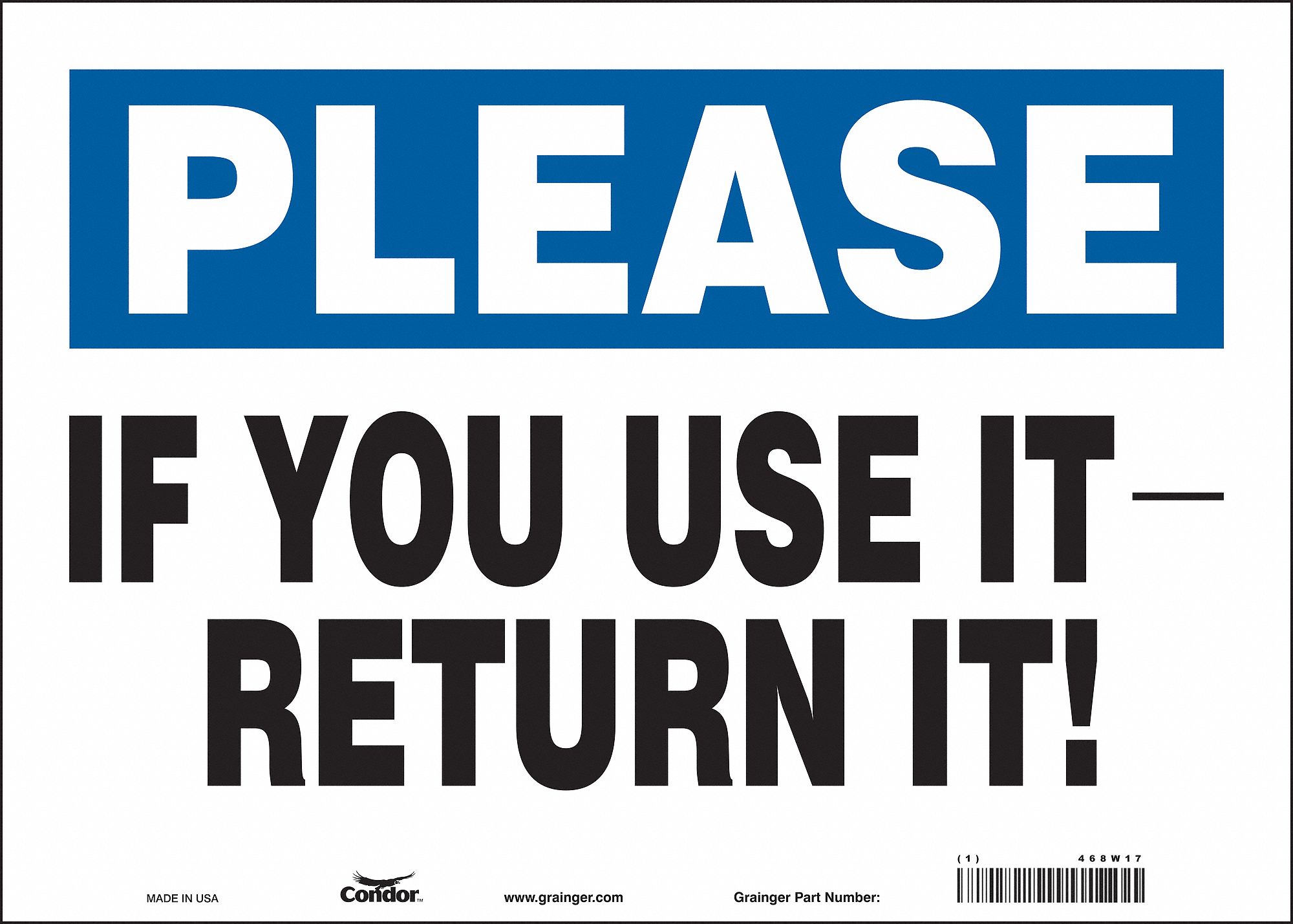 Vinyl, Adhesive Sign Mounting, Safety Sign - 468W17|468W17 - Grainger