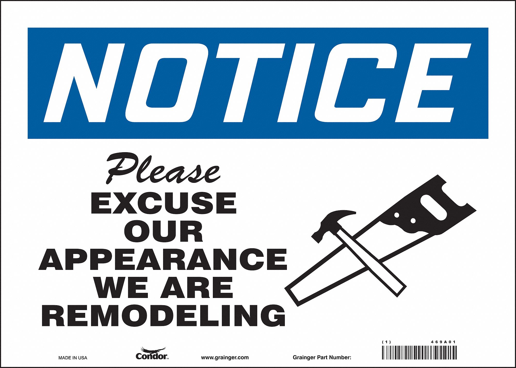 Vinyl, Adhesive Sign Mounting, Safety Sign - 469A01|469A01 - Grainger