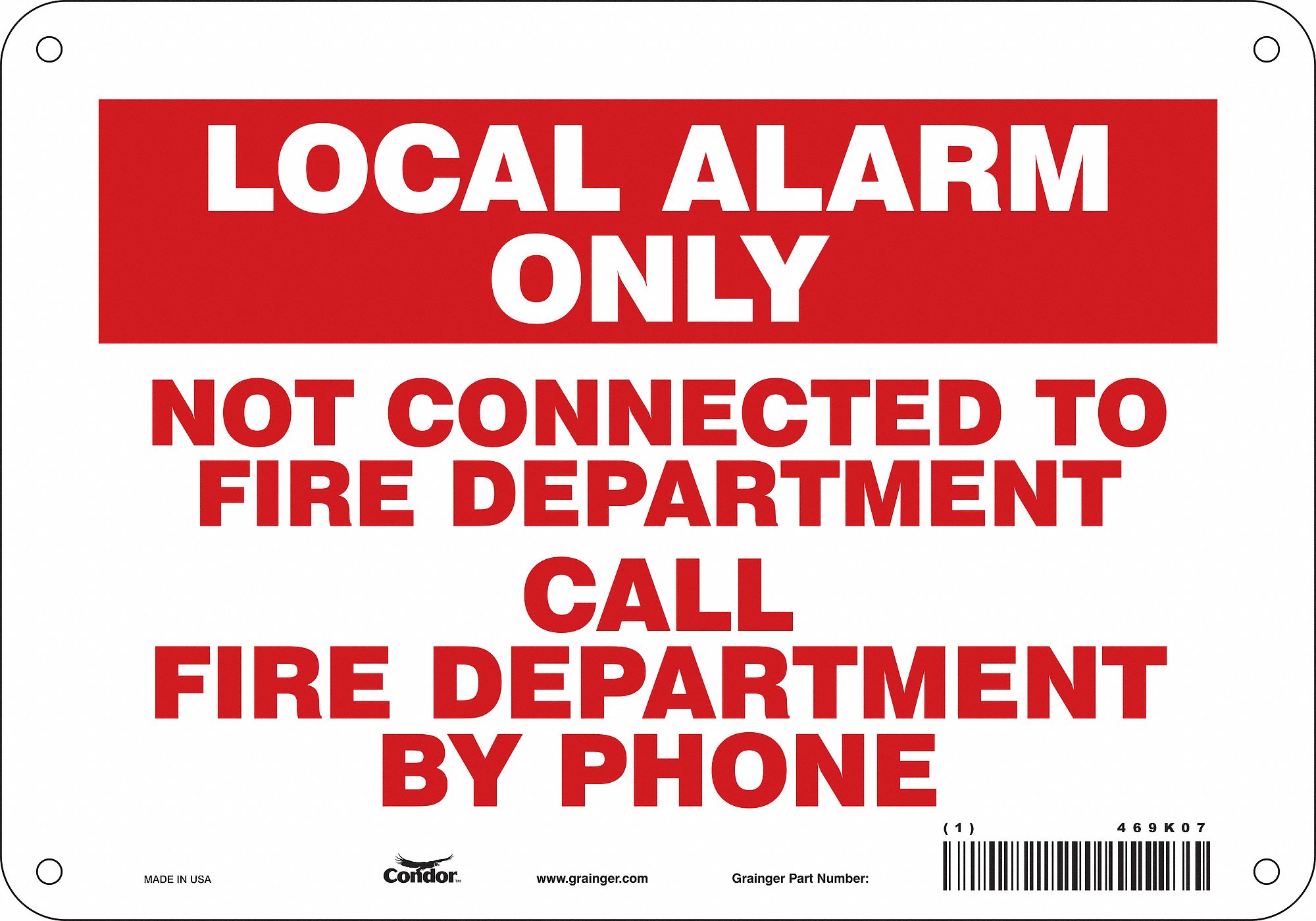 Aluminum, Mounting Holes Sign Mounting, Safety Sign - 469K07|469K07 ...