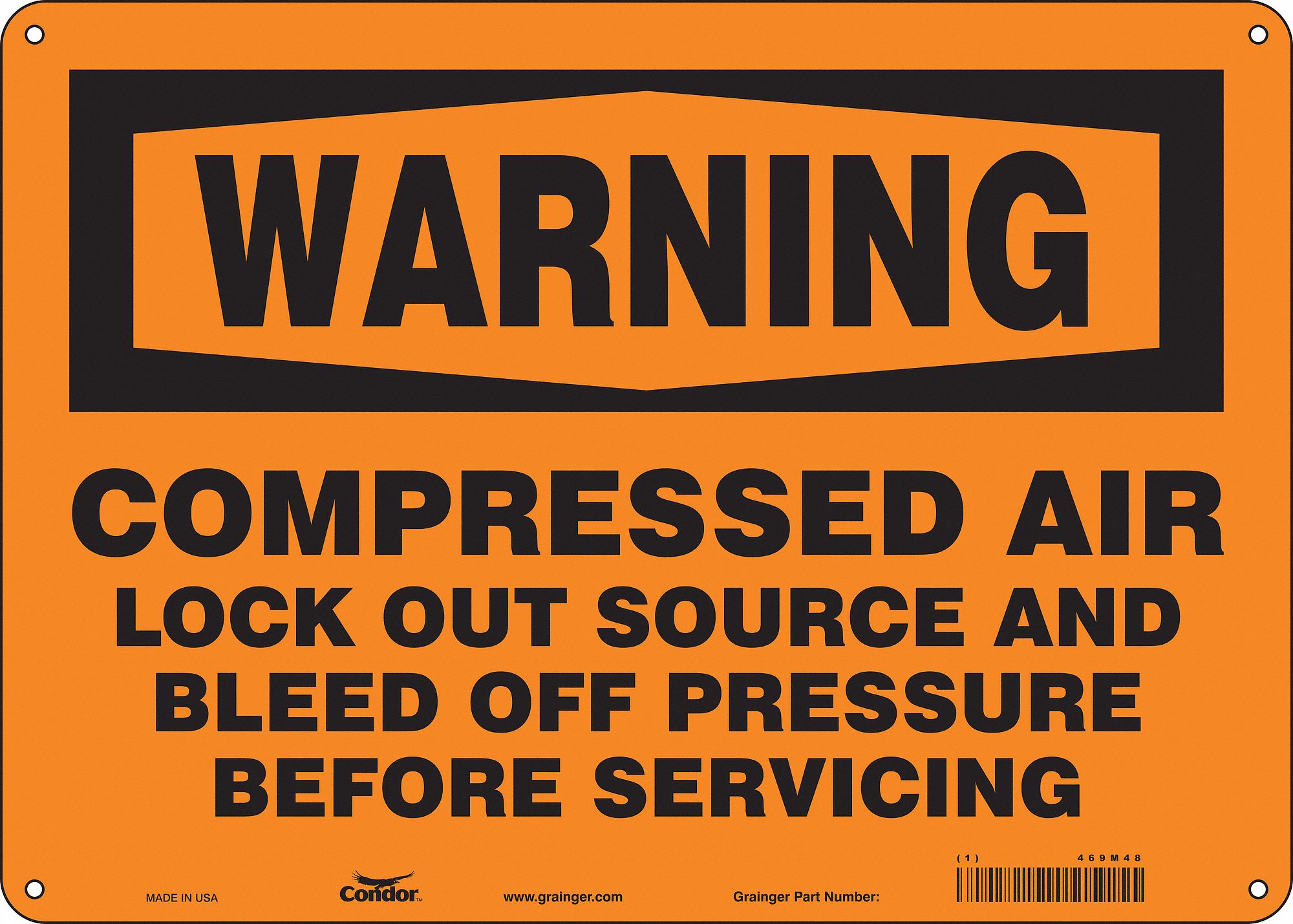 Polyethylene, Mounting Holes Sign Mounting, Safety Sign - 469M48|469M48 ...