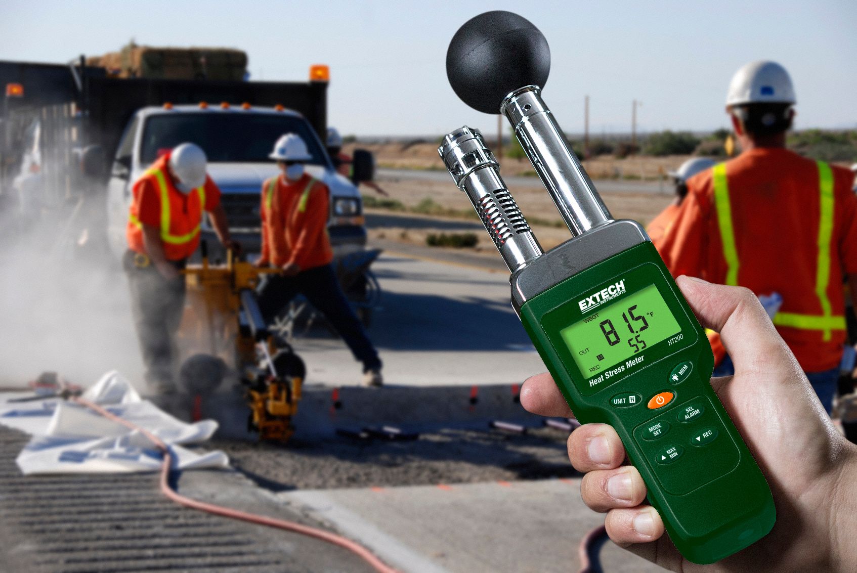 EXTECH Heat Stress Monitor, 32 to 122 Degrees F - 46AC37|HT200 - Grainger