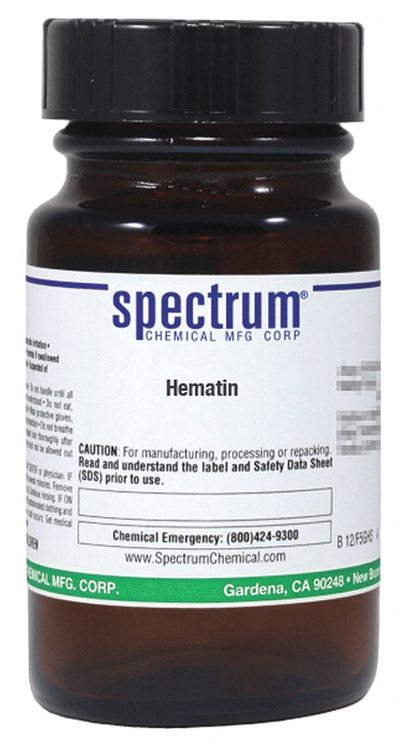 Hematin,25g,CAS 15489-90-4,Amber Glass - Grainger